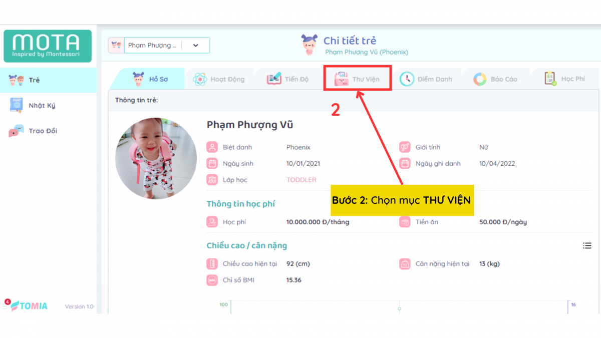 [Web - Parent Portal] - Hướng dẫn phụ huynh cách XEM HÌNH ẢNH ĐIỂM DANH của con mình - TOMIA ...